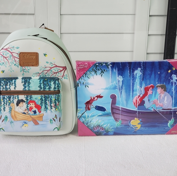 Loungefly | Bags | Ariel And Eric Loungefly Mini Backpack Mini Canvas ...